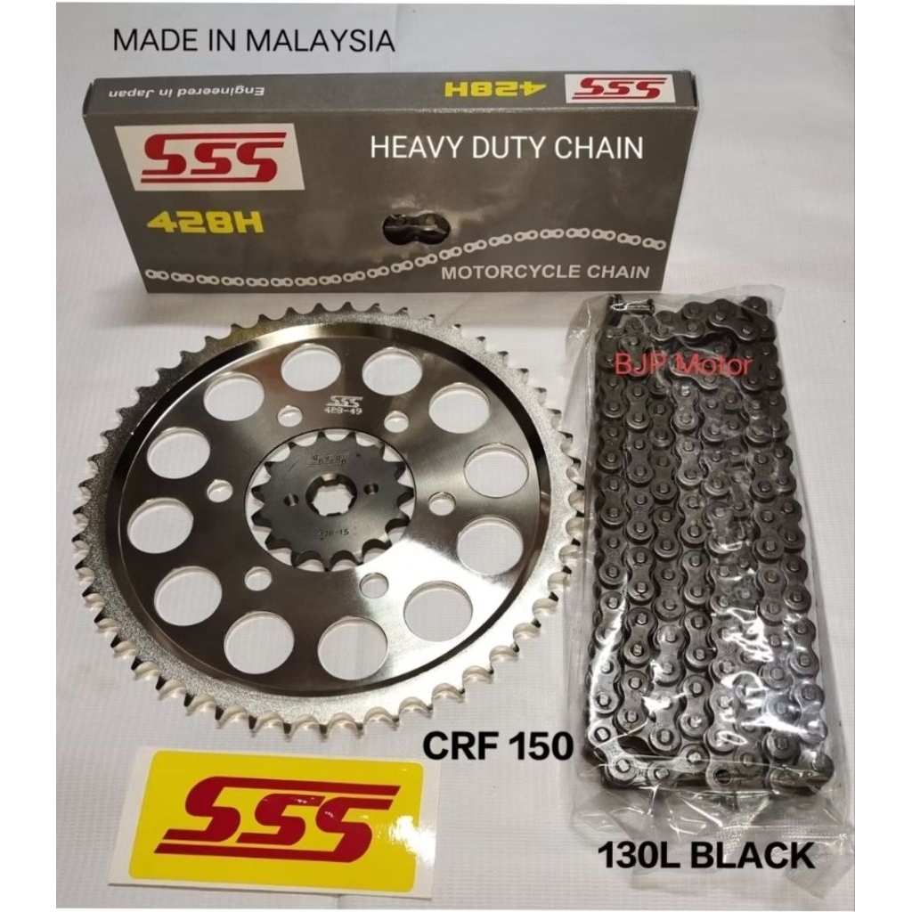 Jual Gear Set SSS 428 Honda CRF150L rantai SSS 428 H 130L Black yang dipilih ukuran gir depan ...