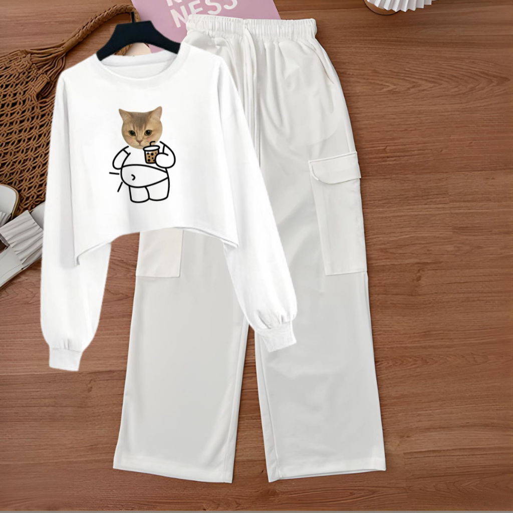 Jual Choice Ali - Paket 2 in 1 Baju Setelan Remaja Oversized Lengan ...