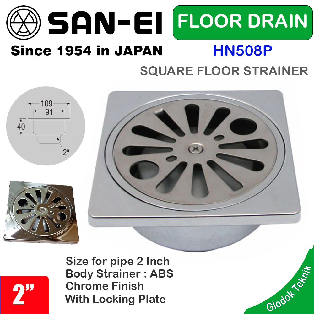 Jual San-Ei Square Floor Strainer - Floor Drain HN 508P Saringan lantai | Shopee Indonesia