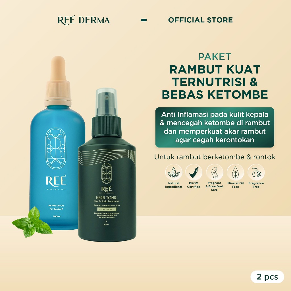 Jual Ree Derma Wellness - Bundle Special Price - Hair Oil Refresh 100ML ...