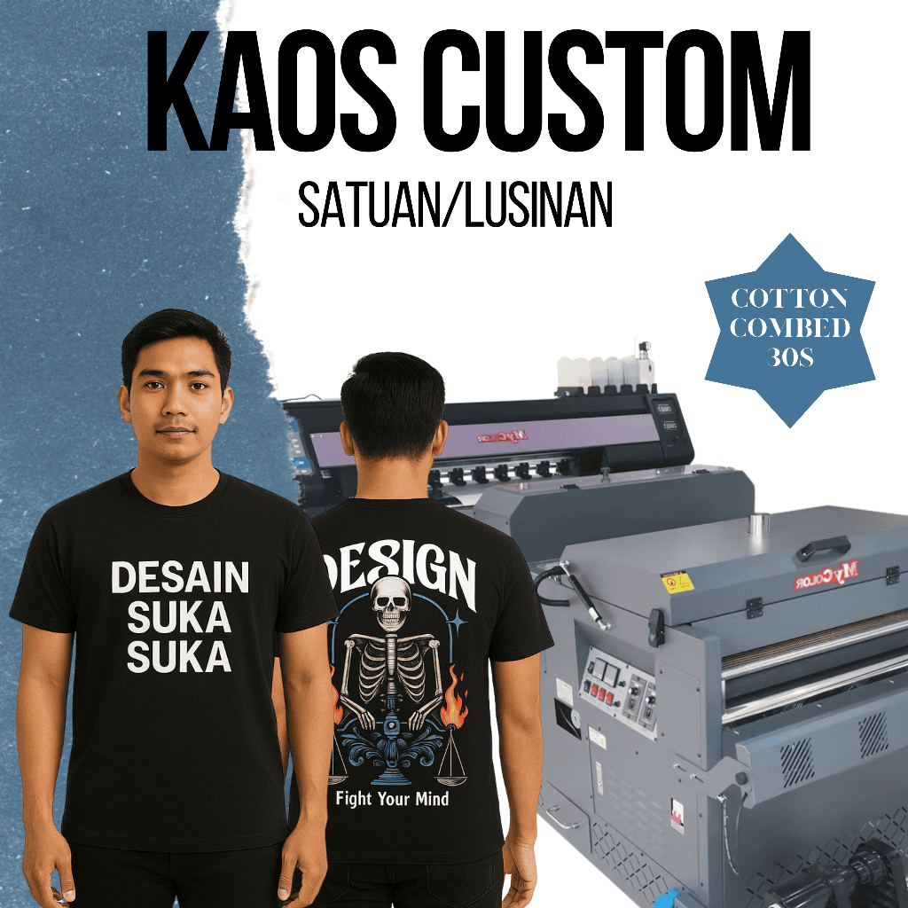 Jual Kaos Custom - Sablon Baju Cotton Combed 30s Premium - Bebas Desain Tulisan/Foto Suka-Suka ...