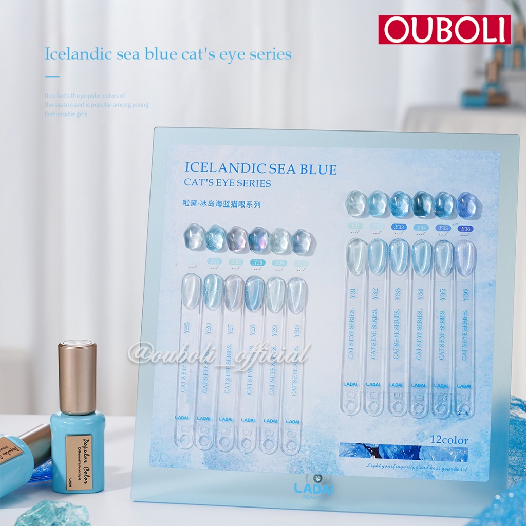 Jual LADAI ICELAND BLUE SEA ICE TRANSPARENT GLASS CAT EYE SERIES SET ...