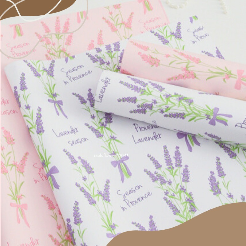 Jual LAVENDER PATTERN PAPER FLOWER WRAPPING MATTE PAPER TRANSPARENT ...