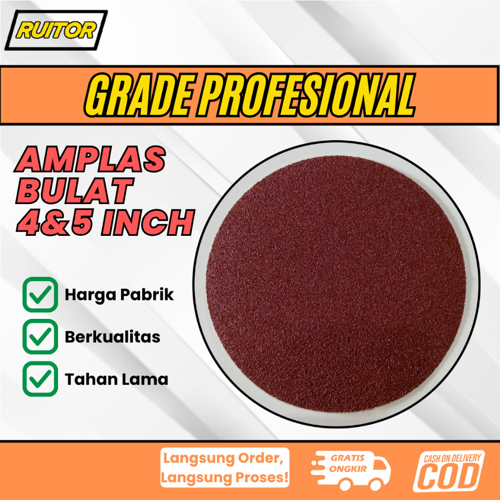 Jual Amplas Bulat Merah | Flocking Sandpaper Red | Amplas Bulat Velcro ...