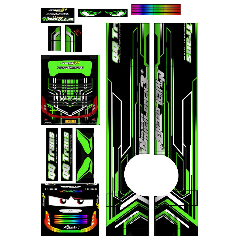 Jual stiker livery nabila bus plastik full paket lampu | Shopee Indonesia