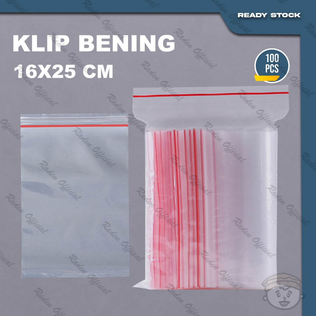 Jual Plastik Klip Ziplock Bening Ukuran 16X25 1 Pack Isi 100 Pcs ...