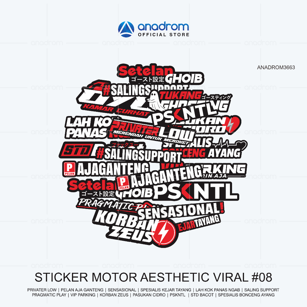 Jual Stiker Motor Viral #08 | SALING SUPPORT | STD BACOT | PRAGMATIC ...