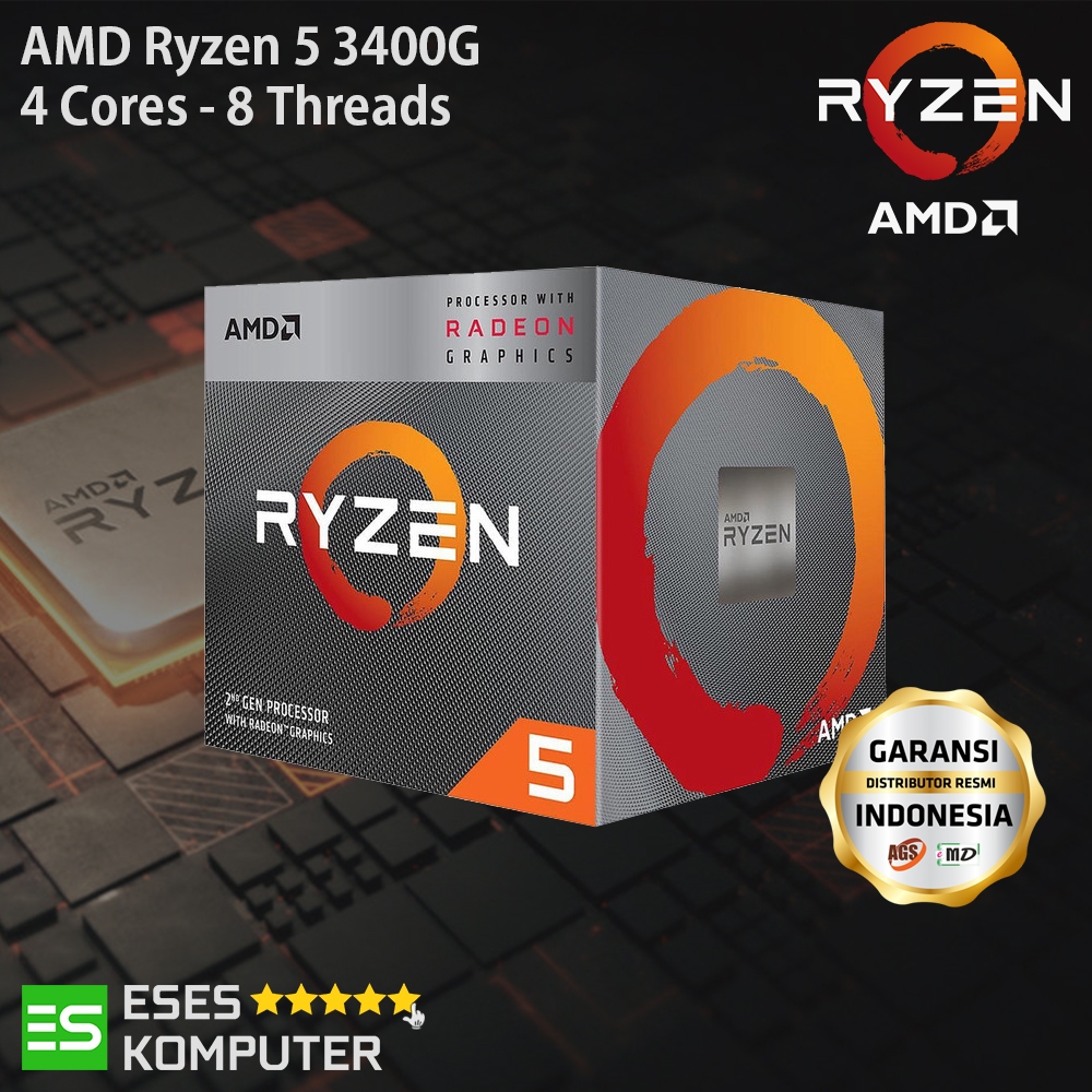 Jual Processor AMD Ryzen 5 3400G 4.2Ghz 4-Core AM4 with Radeon™ RX Vega ...