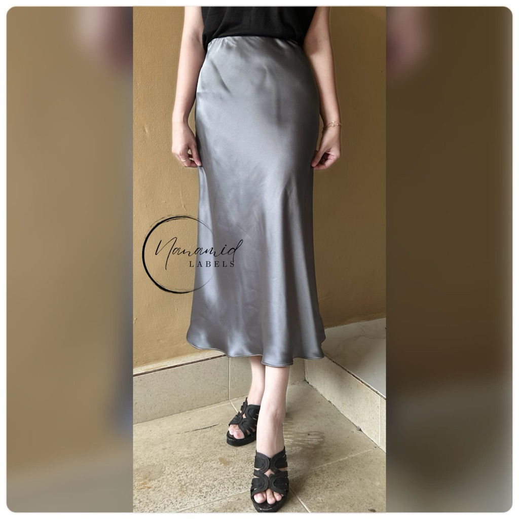 Jual Rok Satin A-Line Panjang 80cm – Rok Wanita Elegan Premium ...