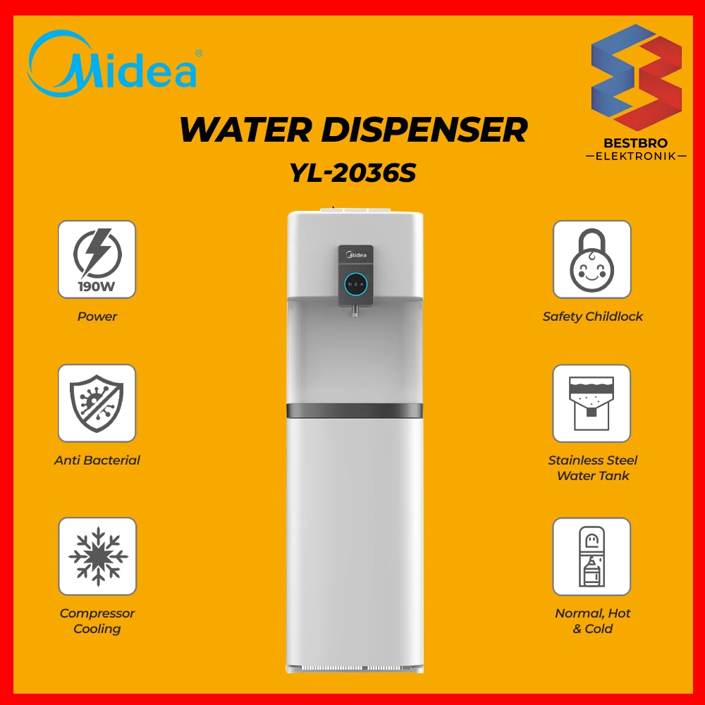 Jual Midea Dispenser Galon Bawah YL2036S Bottom Loading Kompressor ...