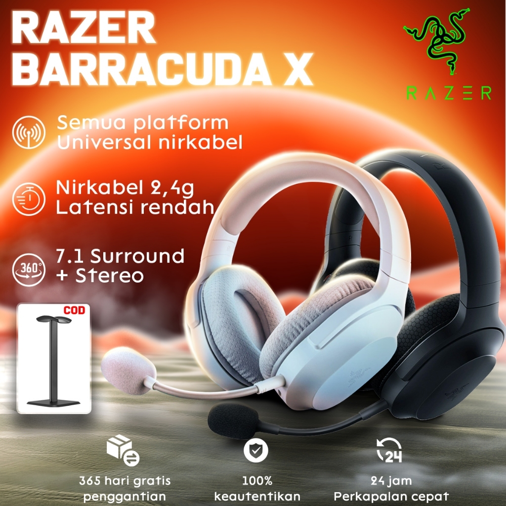 Jual Wireless Headset Razer Barracuda X - Bluetooth Headset Gaming 2.4G Multi-platform For PC ...