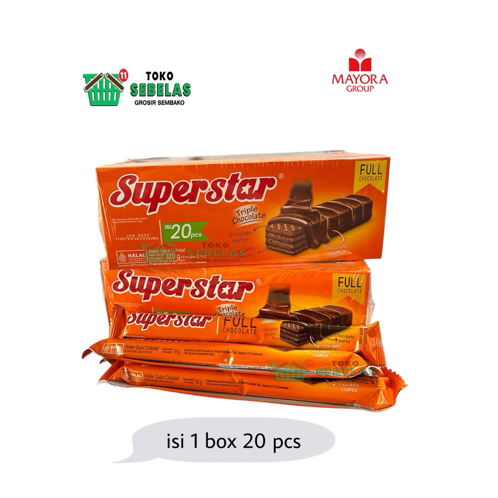 Jual Superstar Wafer Cokelat – Isi 20 Pcs - Snack Renyah & Lezat ...