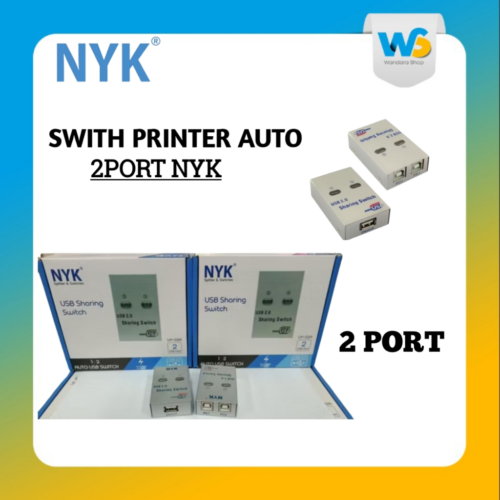 Jual Auto Switch Printer 2 Port Usb / Sharing Switcher 1-2 nyk | Shopee Indonesia