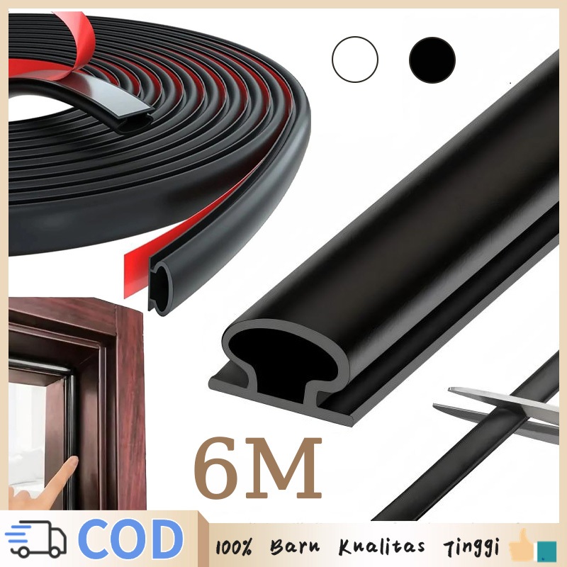 Jual 6m Door Seal Karet Kedap Suara Untuk Jendela Lis Strip Pintu Anti ...