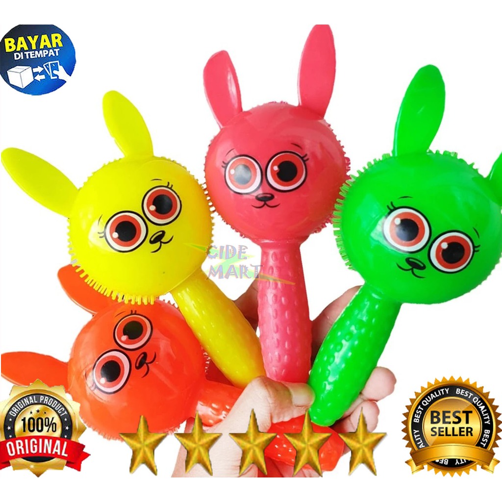 Jual MC Rubber Stick Toy Mainan Bayi & Anak Kelinci LED Hand Stick ...