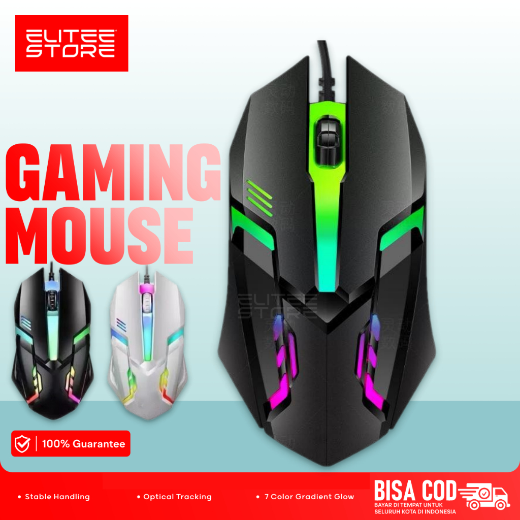 Jual Mouse Gaming LED RGB Nous X1 Gamers Mouse Cable Colorful LED ...