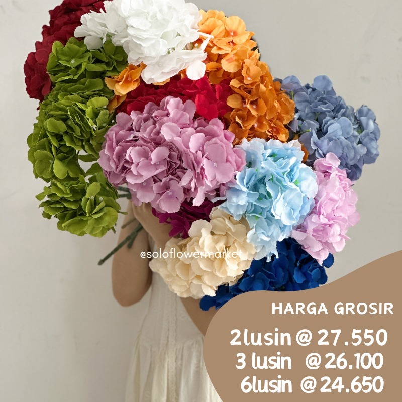 Jual 5 cabang Bunga artificial hydrangea bunga hidrangea Hortensia ...