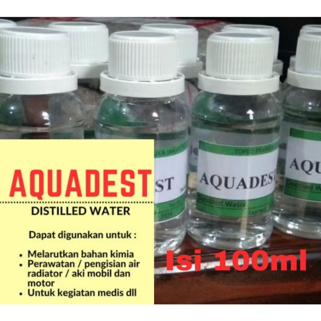 Jual Aquadest Air Suling Destilasi Murni Isi 100 ml | Shopee Indonesia