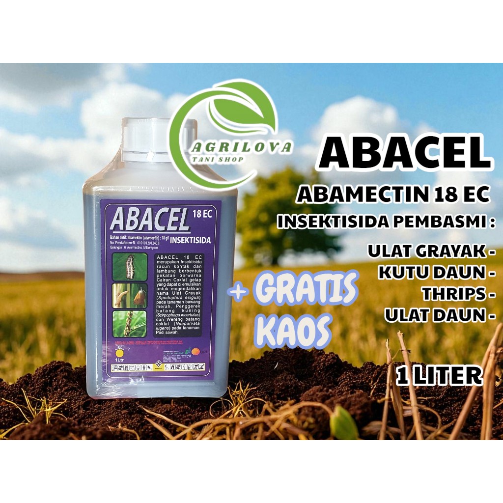 Jual Abacel Abamectin 18 EC 1 liter Insektisida Kontak Pembasmi Ulat ...