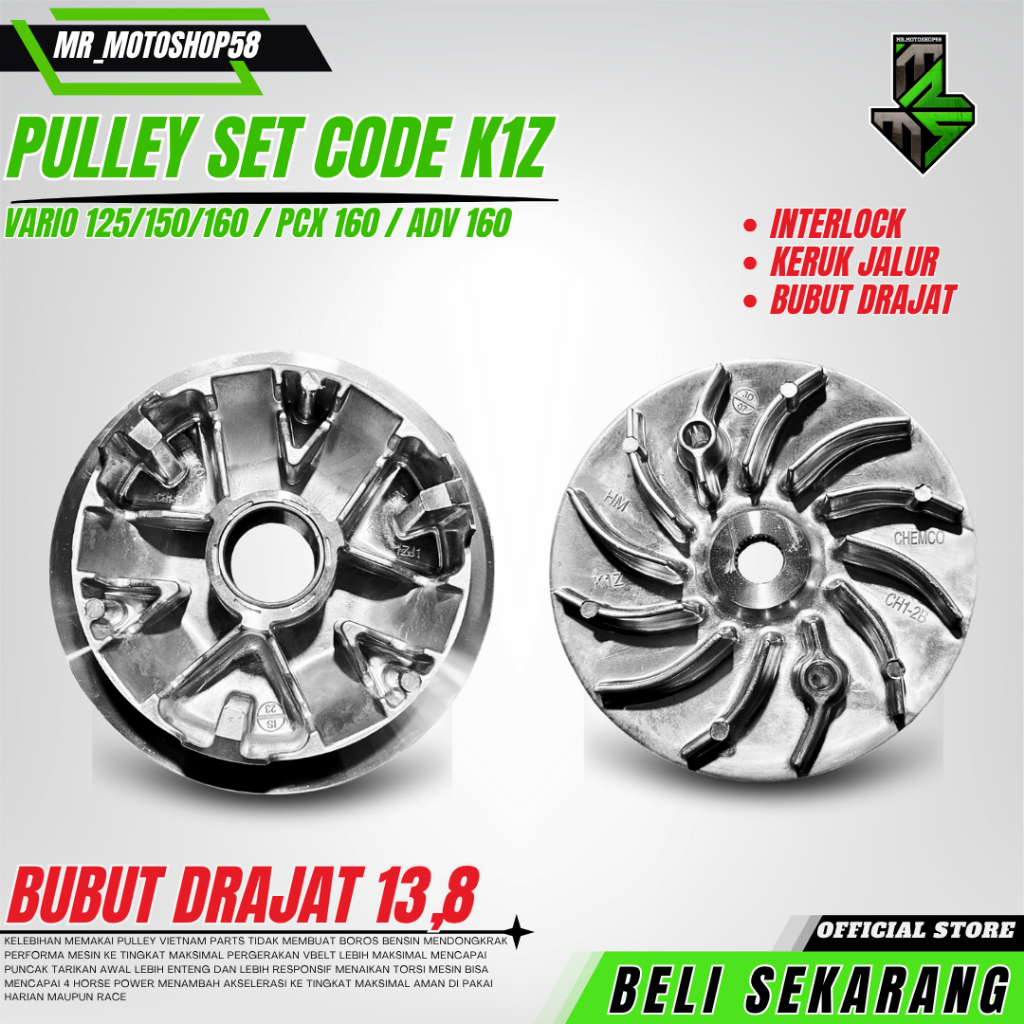 Jual Pulley Set Kode Motor K1Z Honda Pcx 160 Vario 160 Adv 160 Stylo ...