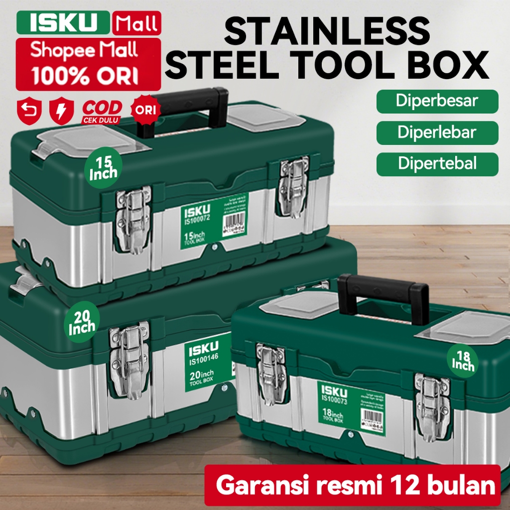 Jual ISKU Tool Box 15-20'' Besi Baja Kotak Perkakas Besar 20inch Material Stainless Steel ...