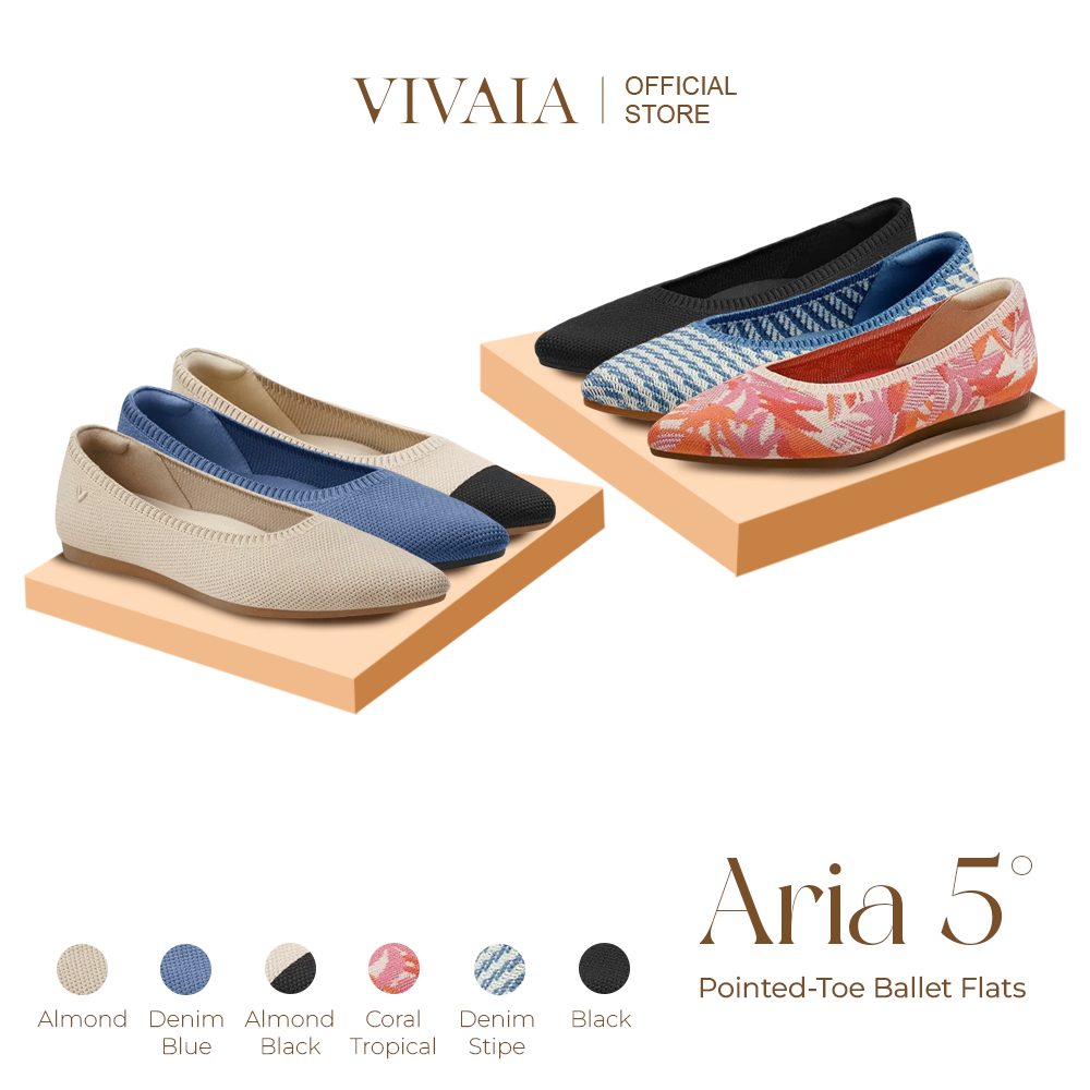 Jual VIVAIA Sepatu Wanita Pointed-Toe Ballet Flats (Aria 5°) - Almond ...