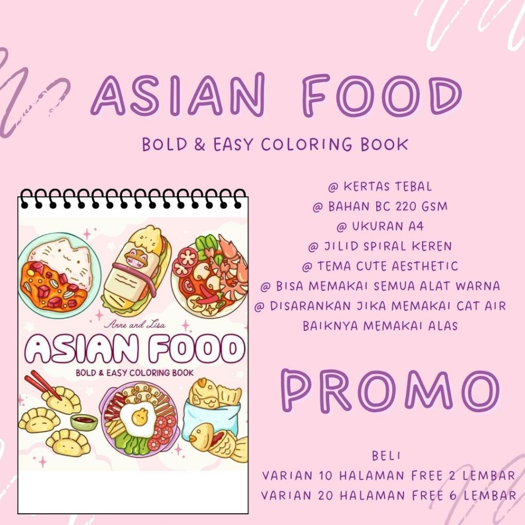 Jual Asian Food Bold & Easy Coloring Book Buku Mewarnai Anak Remaja ...