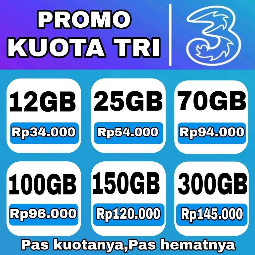 Jual PAKET DATA KUOTA TRI PROMO HAPPY AON | Shopee Indonesia