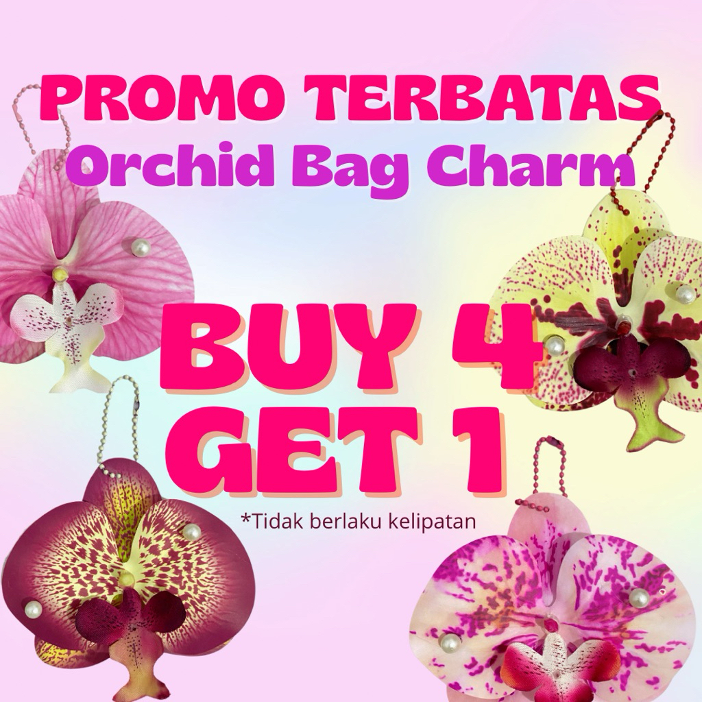 Jual [PROMO BUY 4 GET 1] ORCHID BAG CHARM PREMIUM | Gantungan Tas Bunga ...