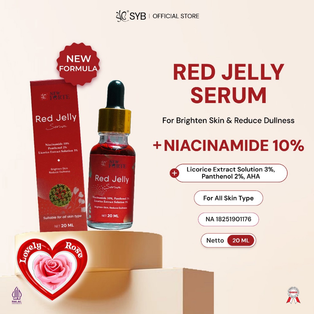 Jual SYB SERUM RED JELLY GLOW FORTE SYB ( MERAH) / FACE SERUM WAJAH ...
