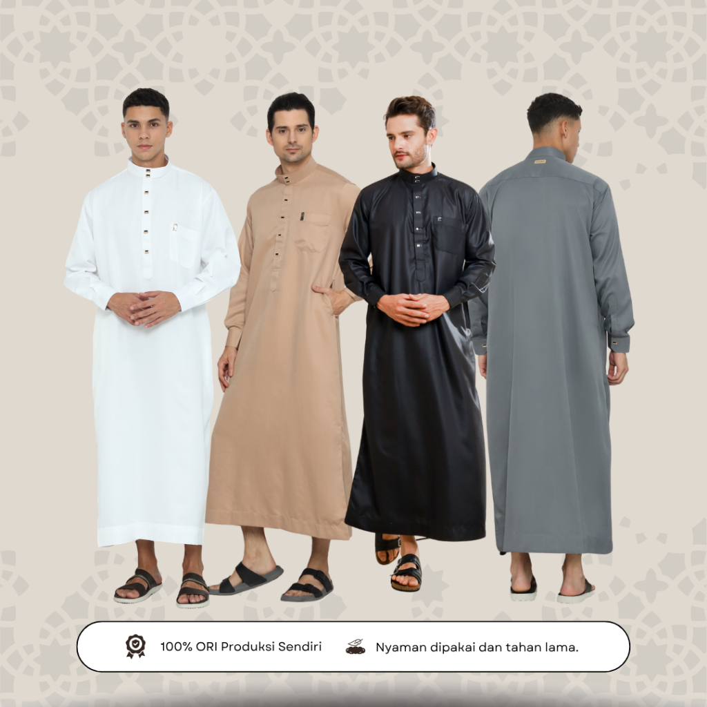 Jual Baju Gamis Pria Dewasa Remaja Modern Jubah Laki Laki Polos Lengan ...