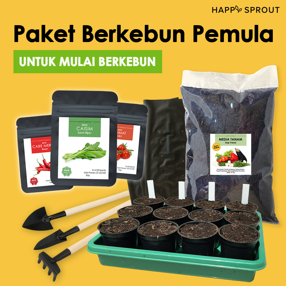 Jual Paket Berkebun untuk Pemula | Beginner Gardening Kit | 3 benih sayuran buah | Media tanam ...
