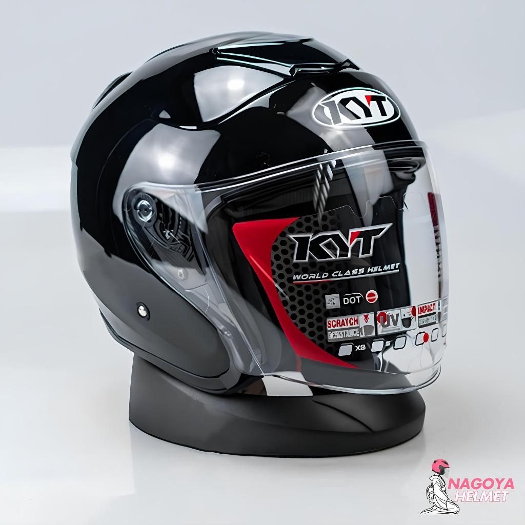 Jual Helm Kyoto Half Face Solid Hitam Glossy Untuk Pria Dan Wanita ...