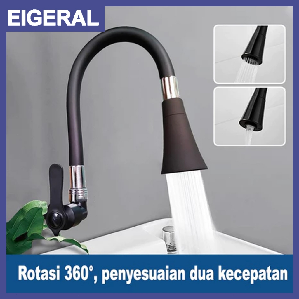 Jual SUS304 Kran Angsa Fleksibel Kran Cuci Piring Hitam Kran Cuci ...