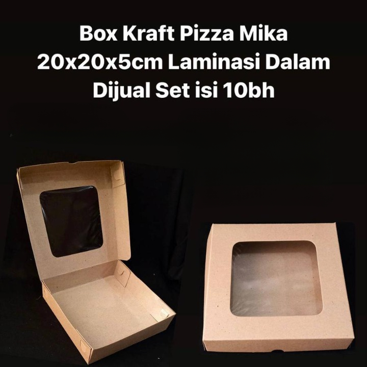 Jual Box Kraft Pizza Mika Laminasi Dalam Box Ha,pers Ukuran 20x20x15cm ...