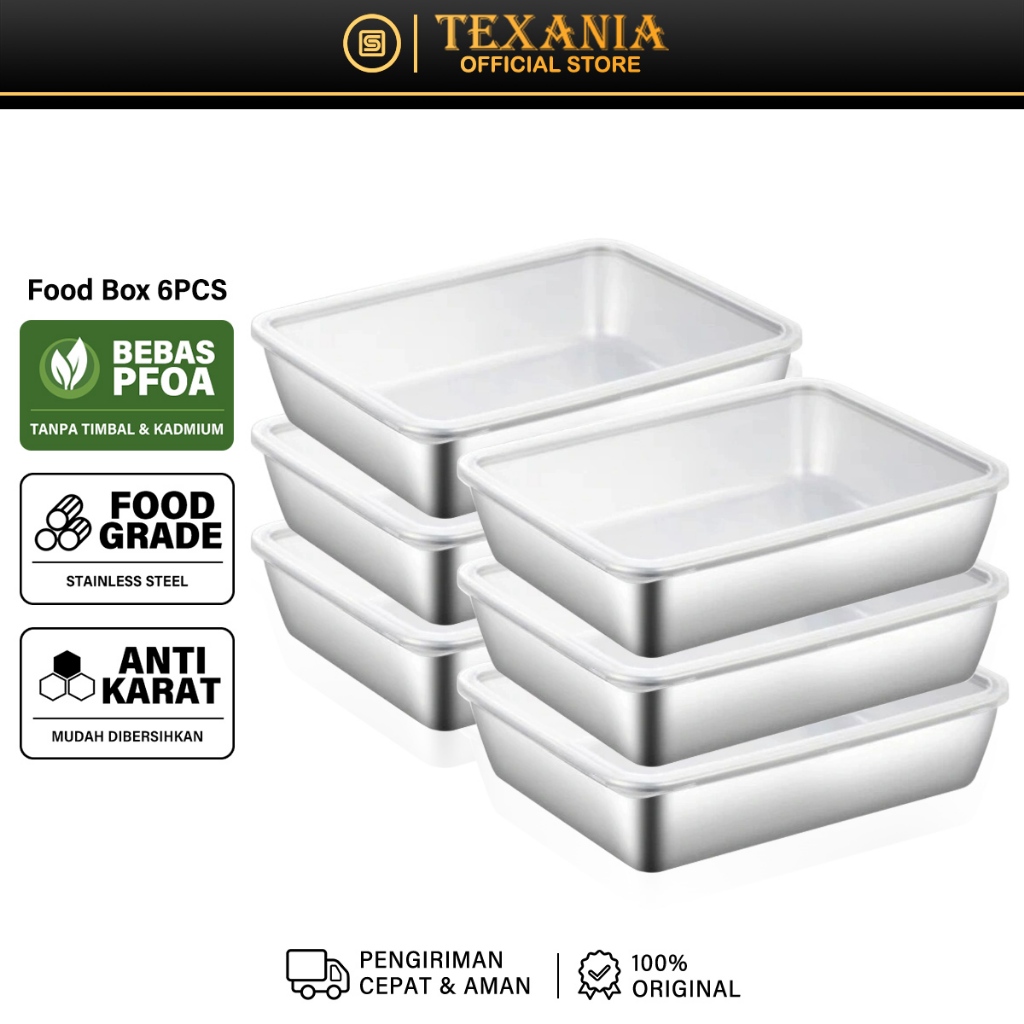 Jual TEXANIA Food Box Isi 6pcs, Tempat Wadah Makanan, Wadah Sayuran ...