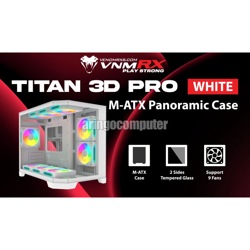 Jual Casing Venom RX TITAN 3D PRO M-ATX - WHITE | Shopee Indonesia