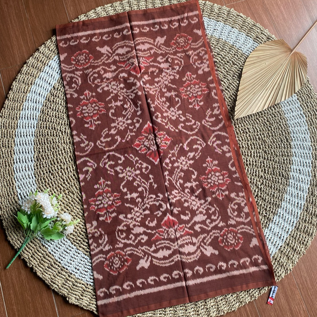 Jual KAIN TENUN ENDEK KHAS BALI MOTIF PATRA COKLAT GRINGSING WARM ...