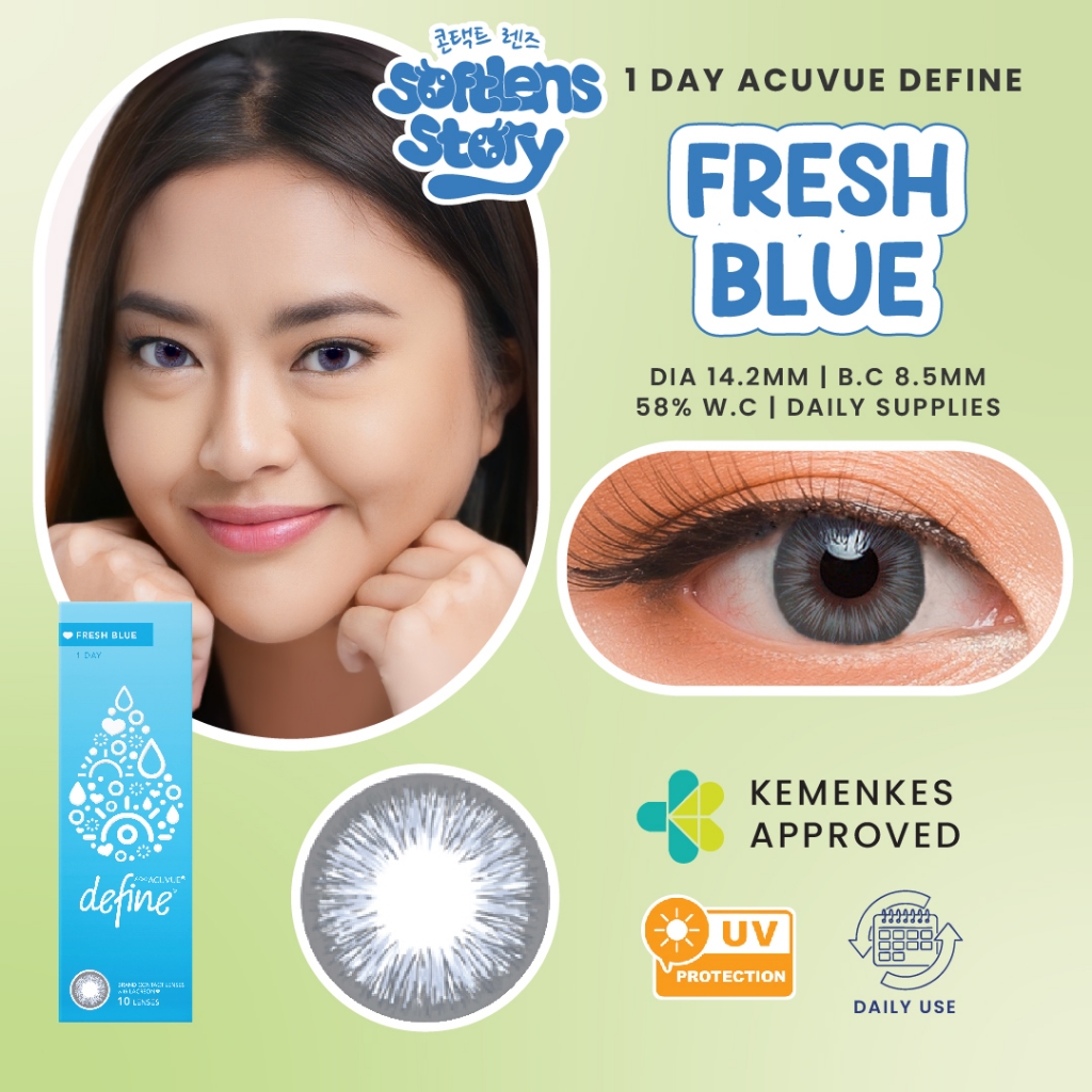 Jual Acuvue Define Fresh Blue Softlens Warna 5 Pasang Softlens Harian | Shopee Indonesia