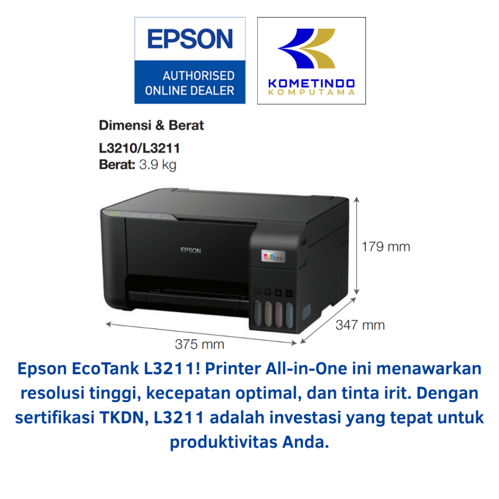 Jual Epson - TKDN L3211 (Print, Scan, Copy) - Epson EcoTank L3211 A4 All-in-One Ink Tank Printer ...
