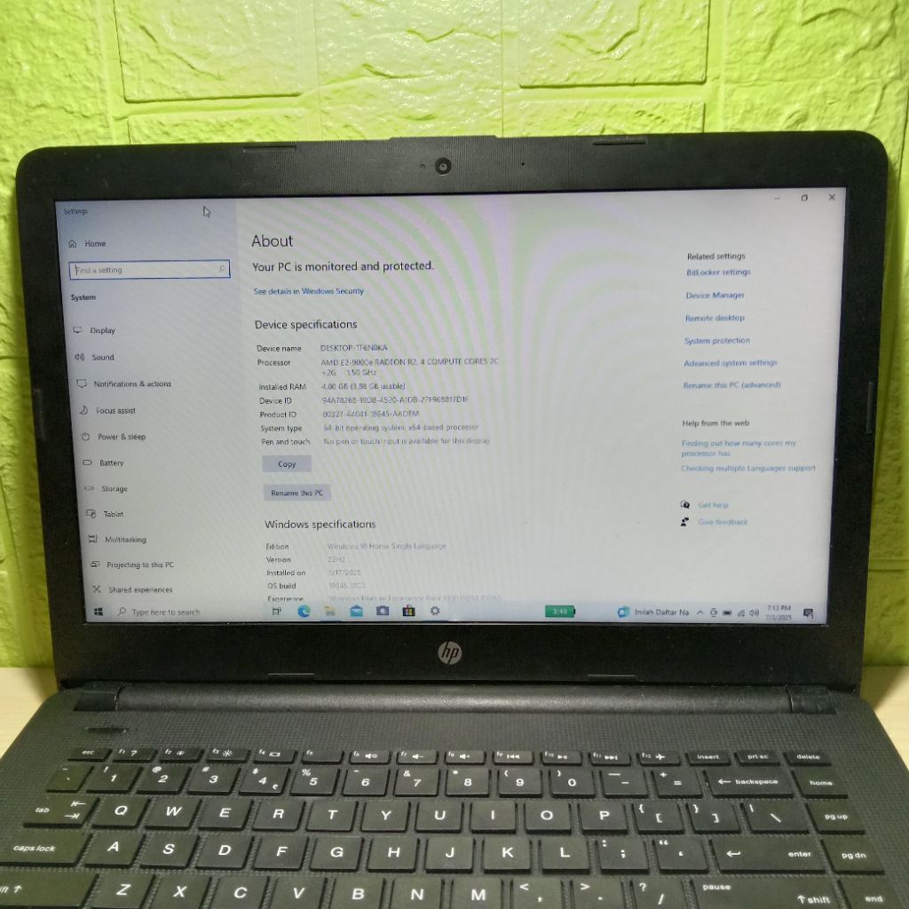 Jual Motherboard Mainboard Mobo Mesin Laptop HP 14-Bw 14-Bs AMD E2 ...