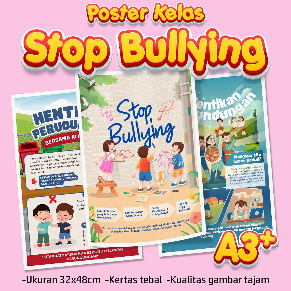 Jual Poster Stop Buli - Poster peraturan Kelas Stop bullying, poster ...