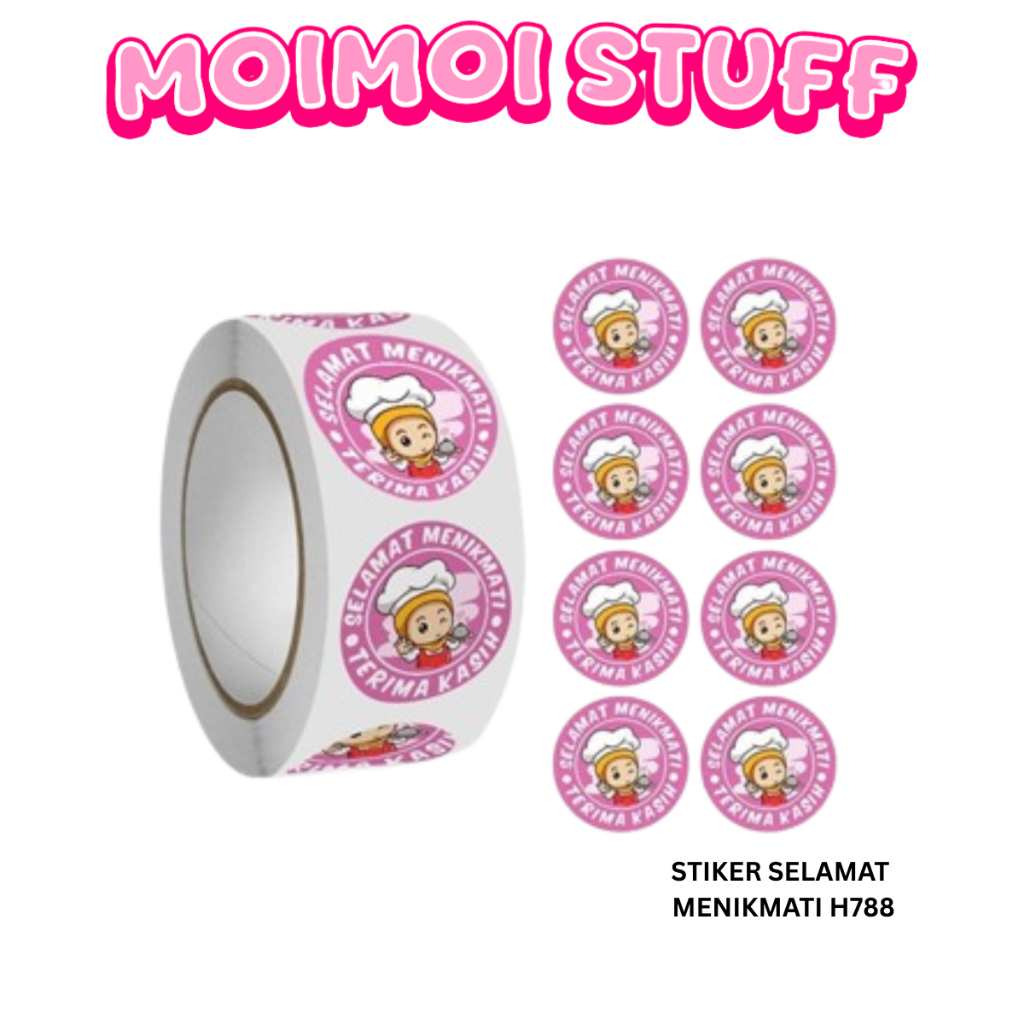 Jual MM - STIKER SELAMAT MENIKMATI H788 STICKER BULAT ROLL MAKANAN KUE ...