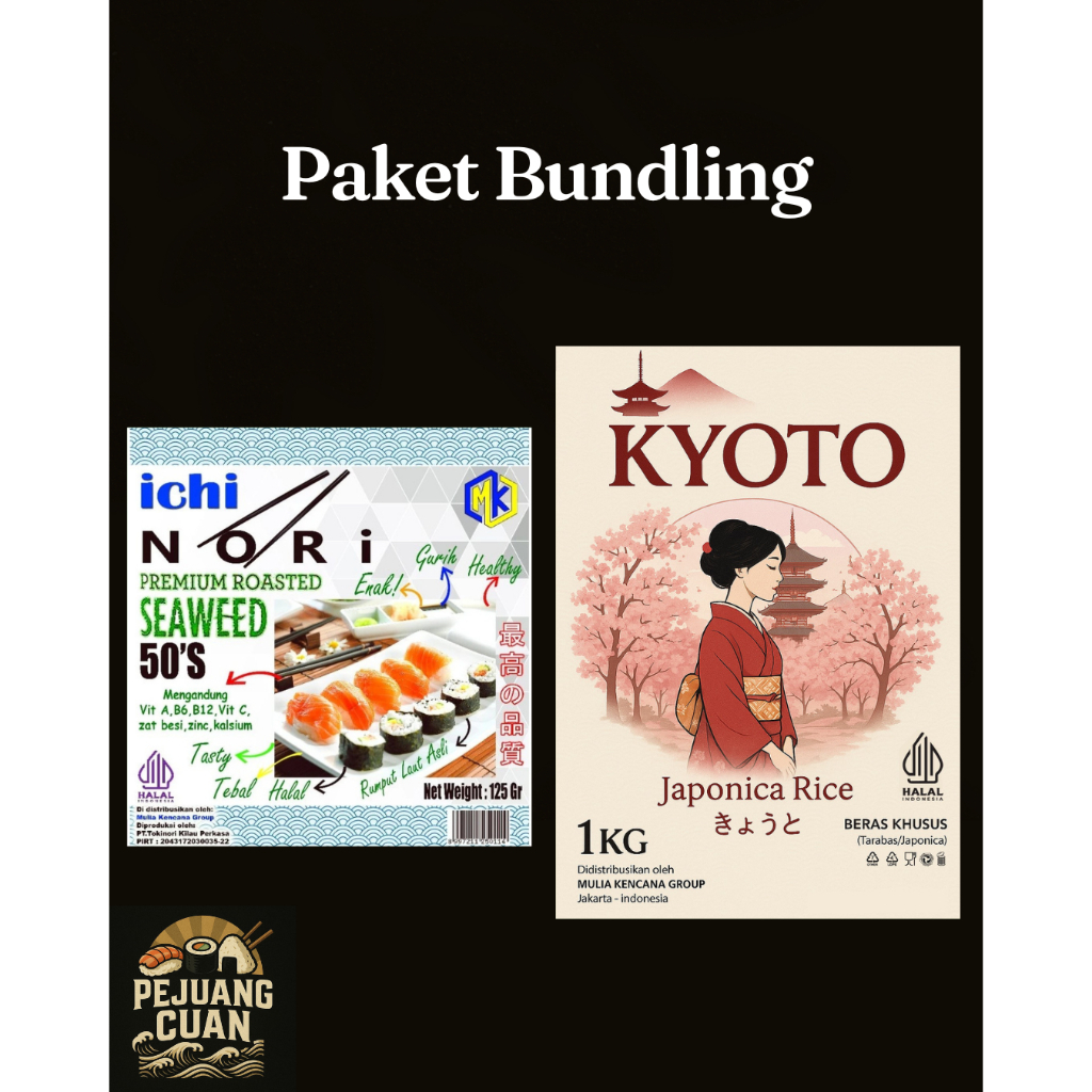 Jual PAKET BUNDLING ICHI NORI 50 S + BERAS KYOTO 5 KG / BERAS JEPANG SEPERTI KOSHIHIKARI, KOKOKU ...