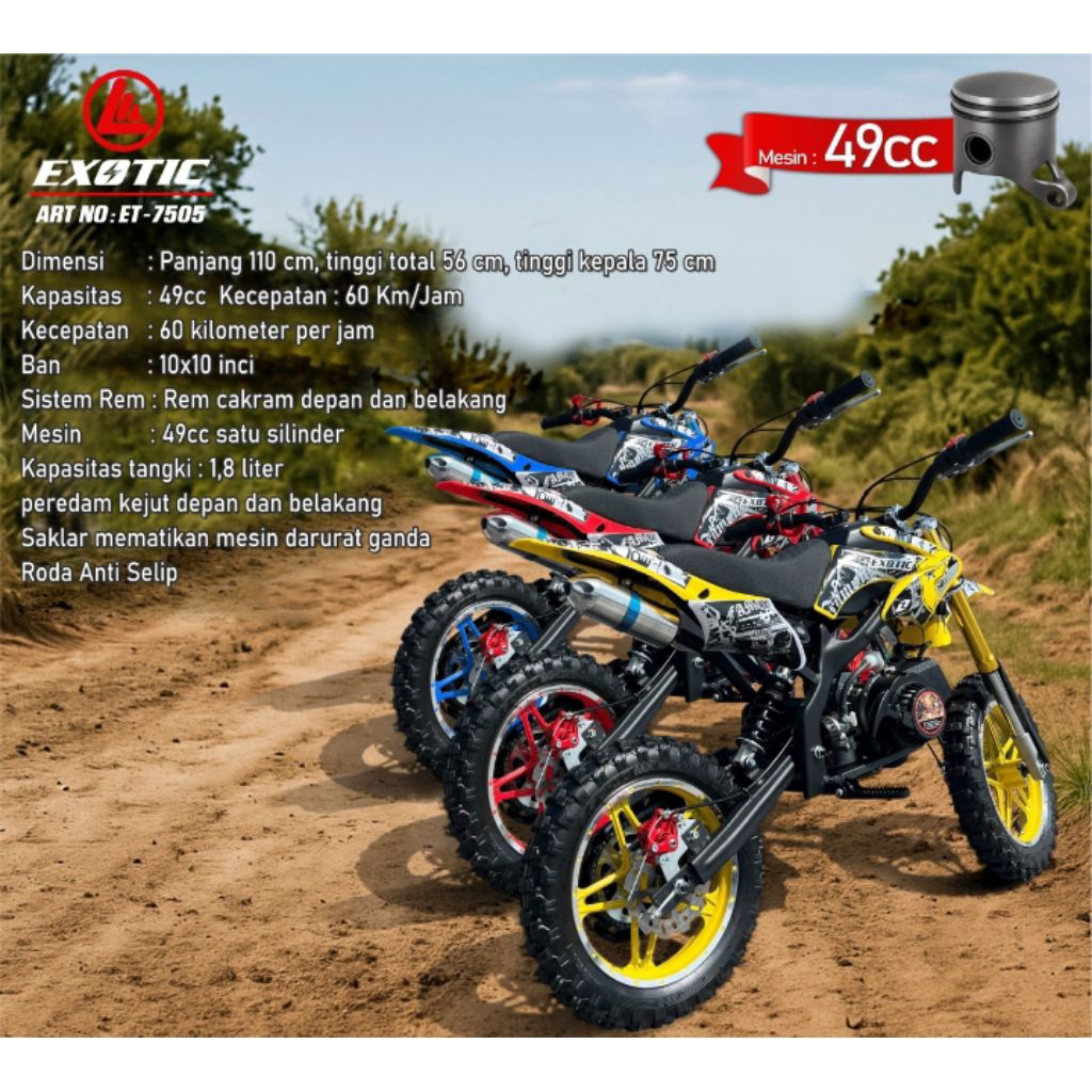 Jual Sepeda Motor Anak Bensin 50cc PMB PUTX 701 UTX 601 Motor Trail ...