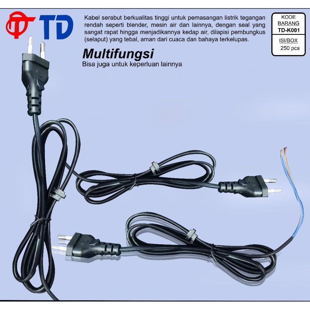 Jual Kabel Power AC Serbaguna 1,5 Meter ( Kabel Buntung) | Shopee Indonesia