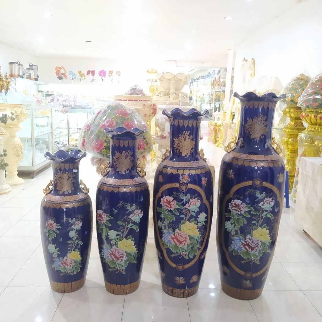 Jual 1 pcs Guci keramik biru salon Tinggi 120 cm atau 130 cm | Shopee ...