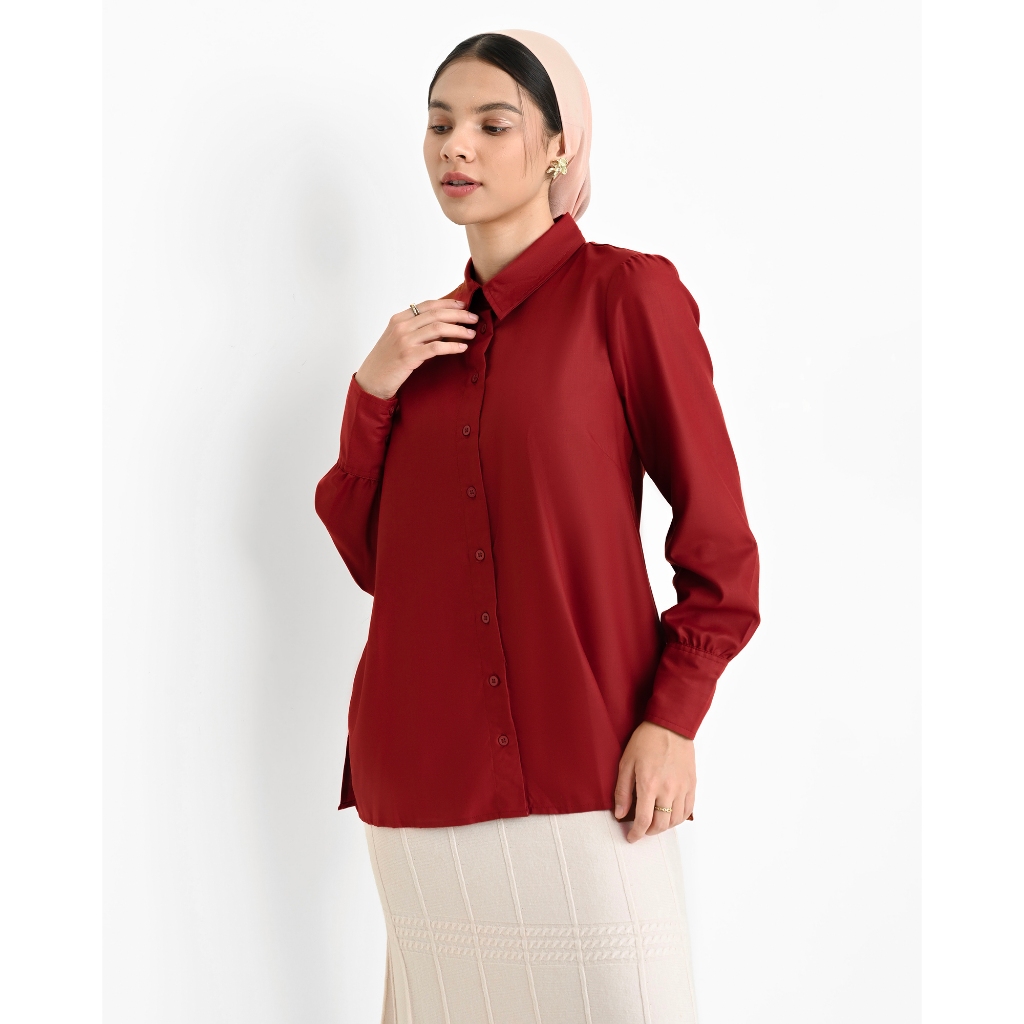 Jual Geulis.id GISELLA TOP BASIC COLOR KEMEJA PUTIH / KEMEJA KERJA / KEMEJA ANTIKUSUT | Shopee ...