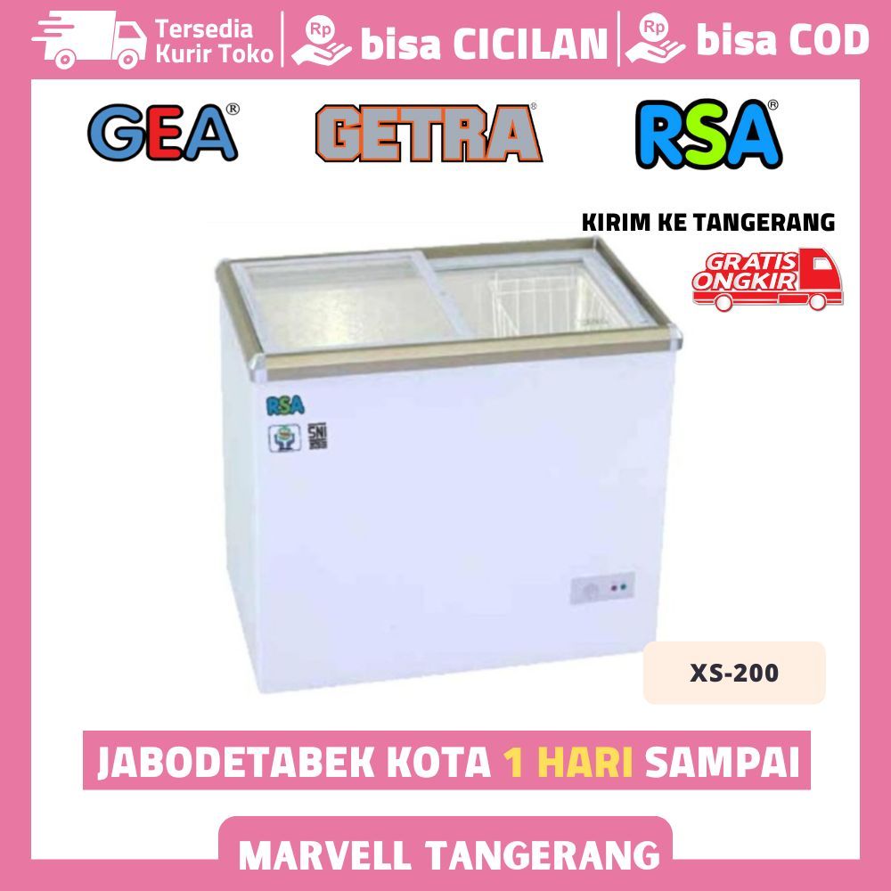 Jual Freezer RSA XS 200 Freezer Box Sliding Kaca 200 Liter XS-200 ...