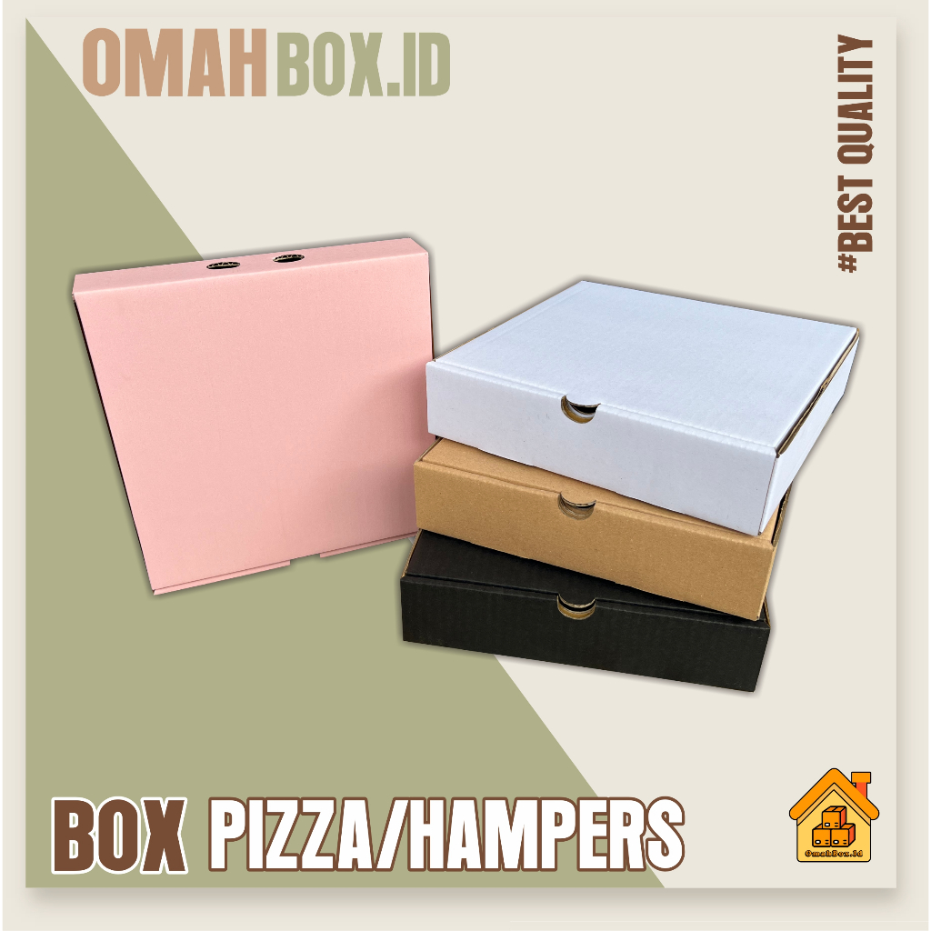 Jual Box Pizza/Hampers 21x21x5 cm | kardus pizza | box pizza | kemasan ...